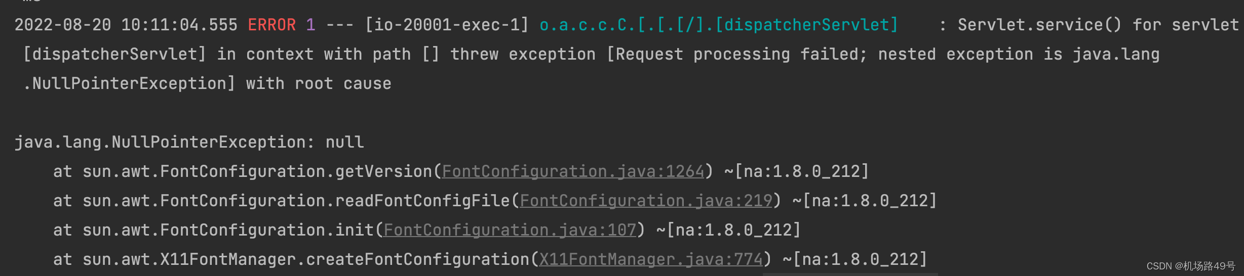EasyExcle ------NullPointerException:null_在dockerfile中增加字体安装命令: run yum install dejavu-sans--CSDN博客