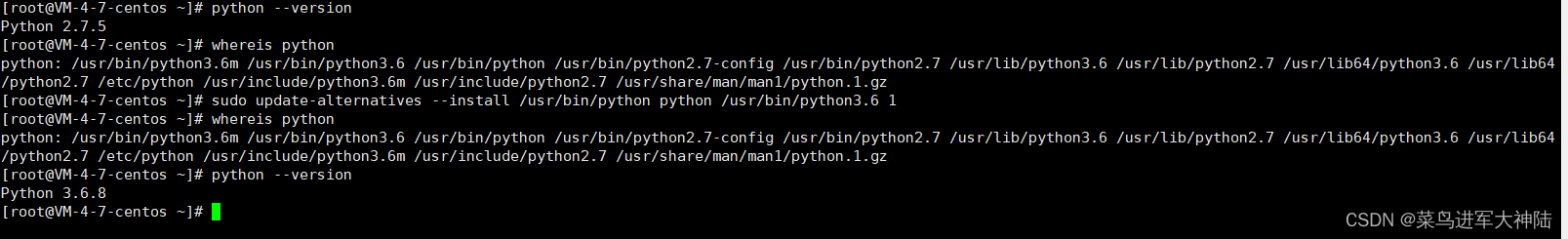 Linux切换python版本 Csdn博客 