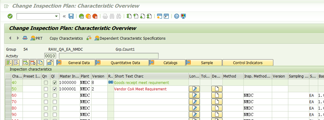 SAP QM初阶-执行事务代码QP02维护检验计划的时候不能为检验特性指派取样策略-CSDN博客