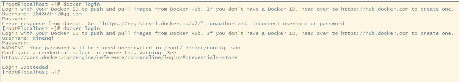 docker login 命令行登录失败，页面登录成功_docker-java unauthorized: incorrect username or pa-CSDN博客