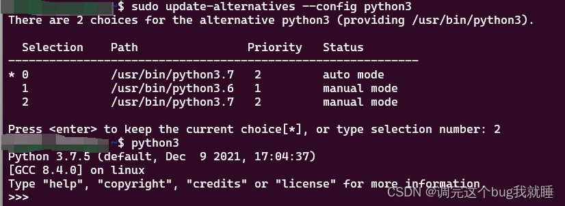 Ubuntu18.04 Python版本管理_ubuntu18.04的python版本是?-CSDN博客