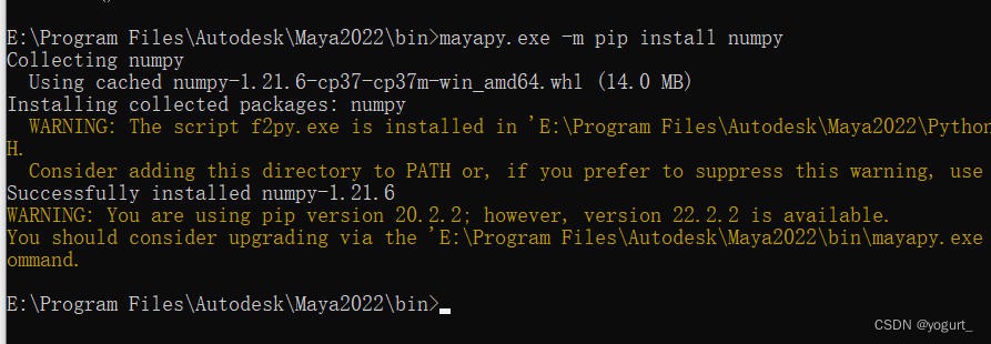 Maya 2022 安装numpy_maya 安装numpy-CSDN博客