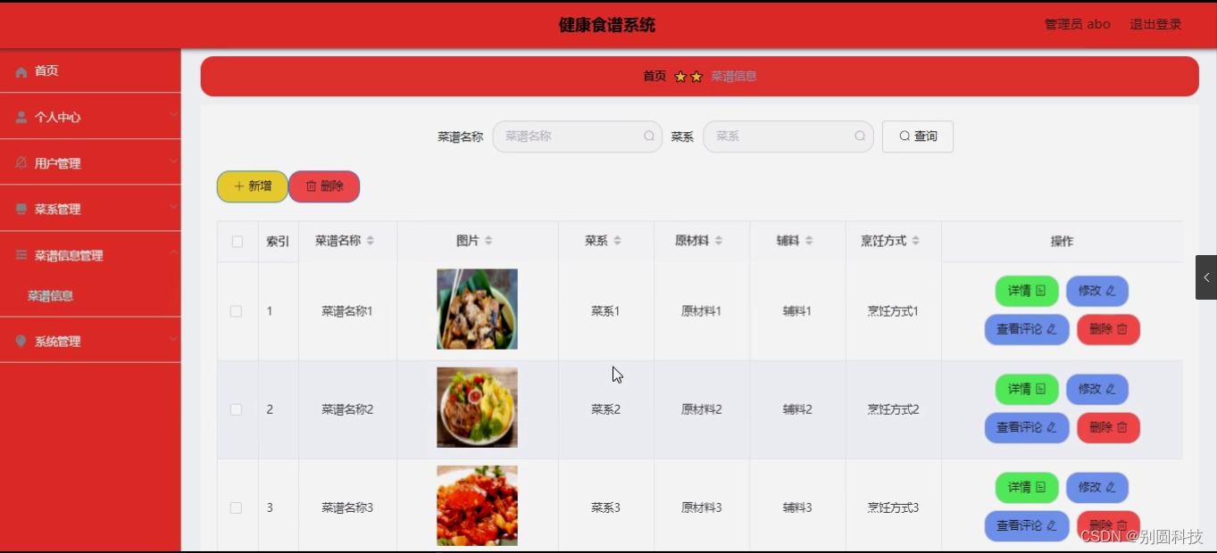 Java毕设项目健康食谱系统服务器端(附源码) Csdn博客
