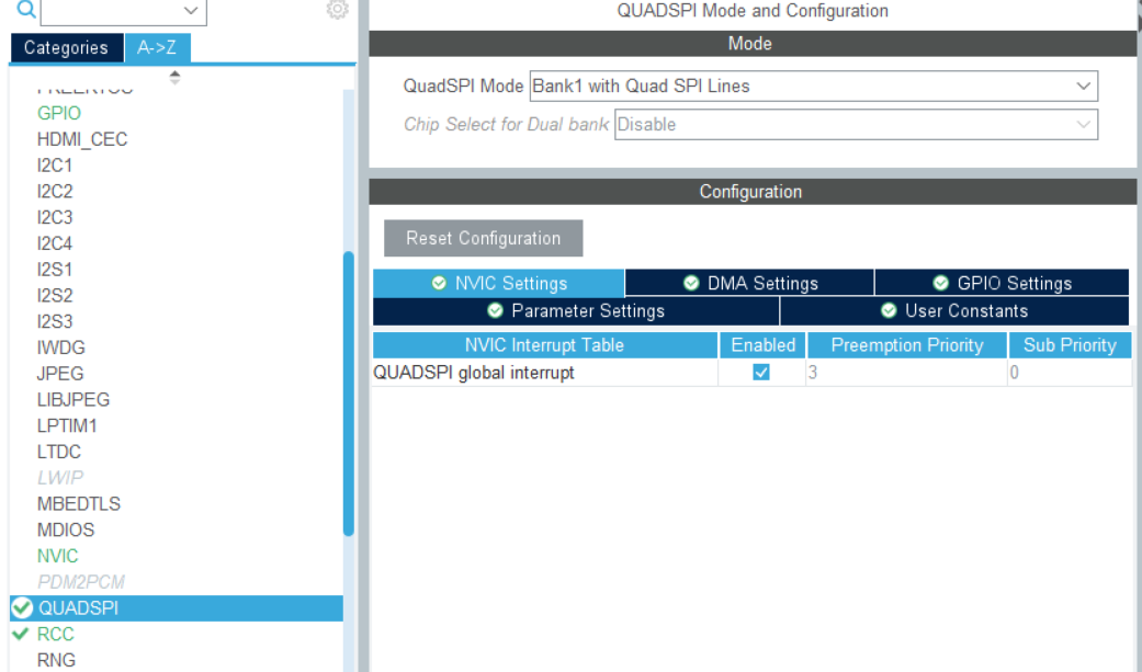STM32F767 QSPI W25Q256 四线读写 Quad SPI Lines模式 32位地址模式 中断模式_w25n01gvzei qspi读写-CSDN博客