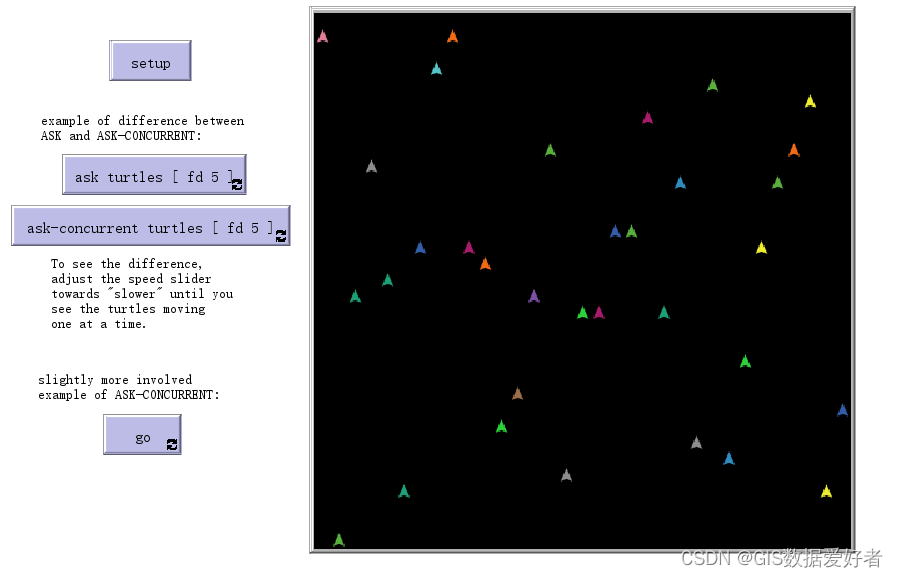Netlogo 演示ask和ask-concurrent命令之间的区别-CSDN博客