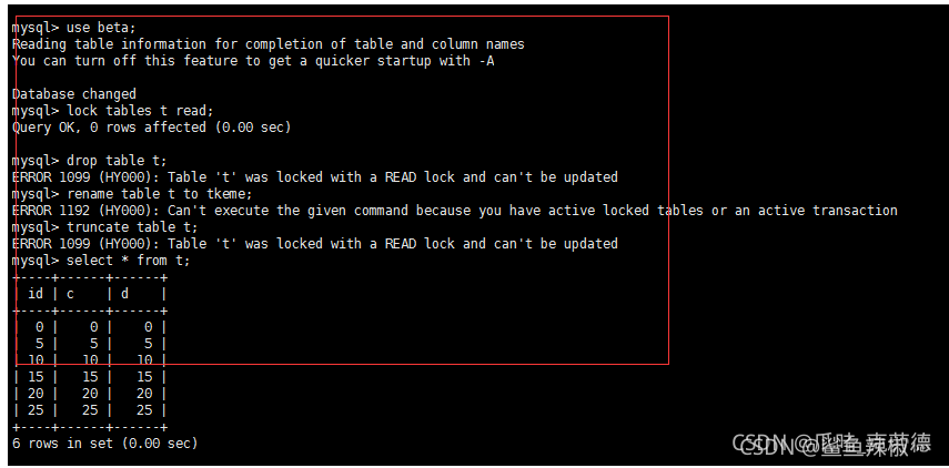 Mysql(二)锁 表锁lock Tables Write Csdn博客