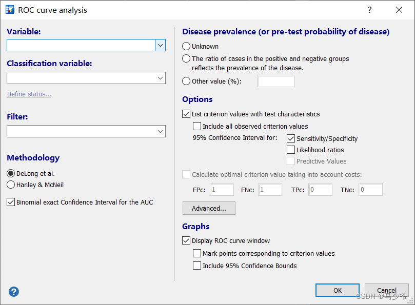 MedCalc软件制作ROC曲线_medcalc roc-CSDN博客
