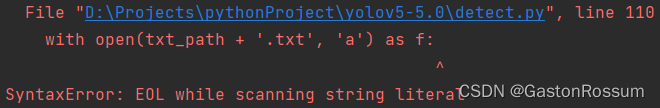 【报错解决】yolov5运行报错:syntaxerror Eol While Scanning String Literalsyntaxerror V5loader Is Not A