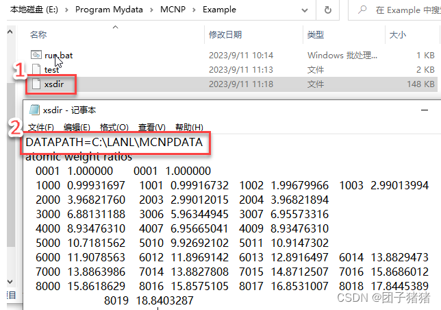 MCNP运行报错“bad trouble in subroutine ixsdir of imcn”“cross-section directory file xsdir does not ...
