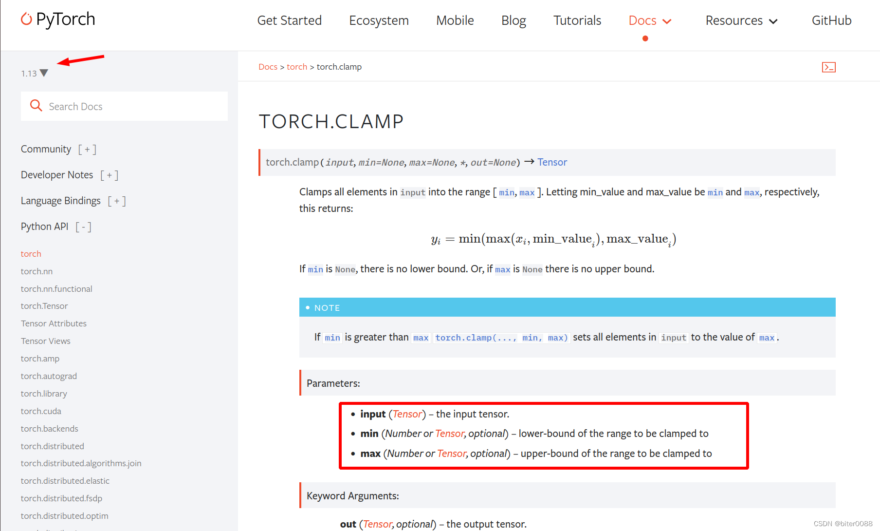 TypeError: clamp(): argument ‘min‘ (position 2) must be Number, not Tensor_linspace(): argument ...