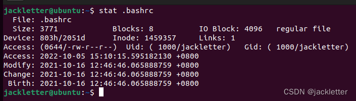 linux: stat显示文件属性信息_ubuntu查看文件详细属性-CSDN博客