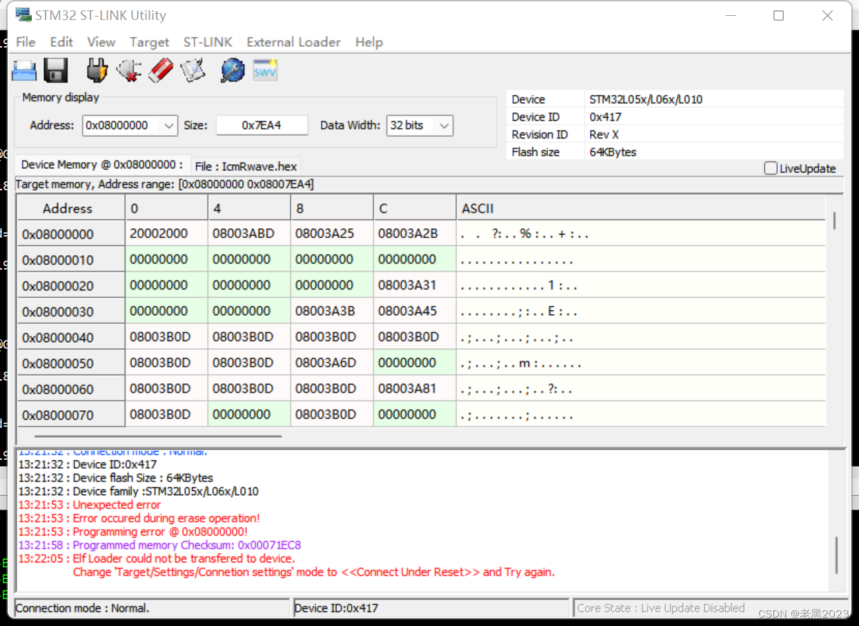 关于用ST-Link烧录STM32L051程序碰到的问题和解决方法_stm8l051f3p6串口烧录程序-CSDN博客