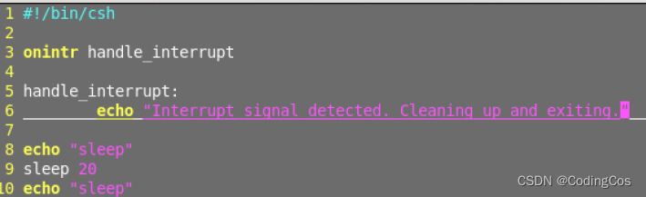CSH 入门基础 3 -- csh（C Shell）“onintr” 命令使用介绍_shell脚本onintr-CSDN博客