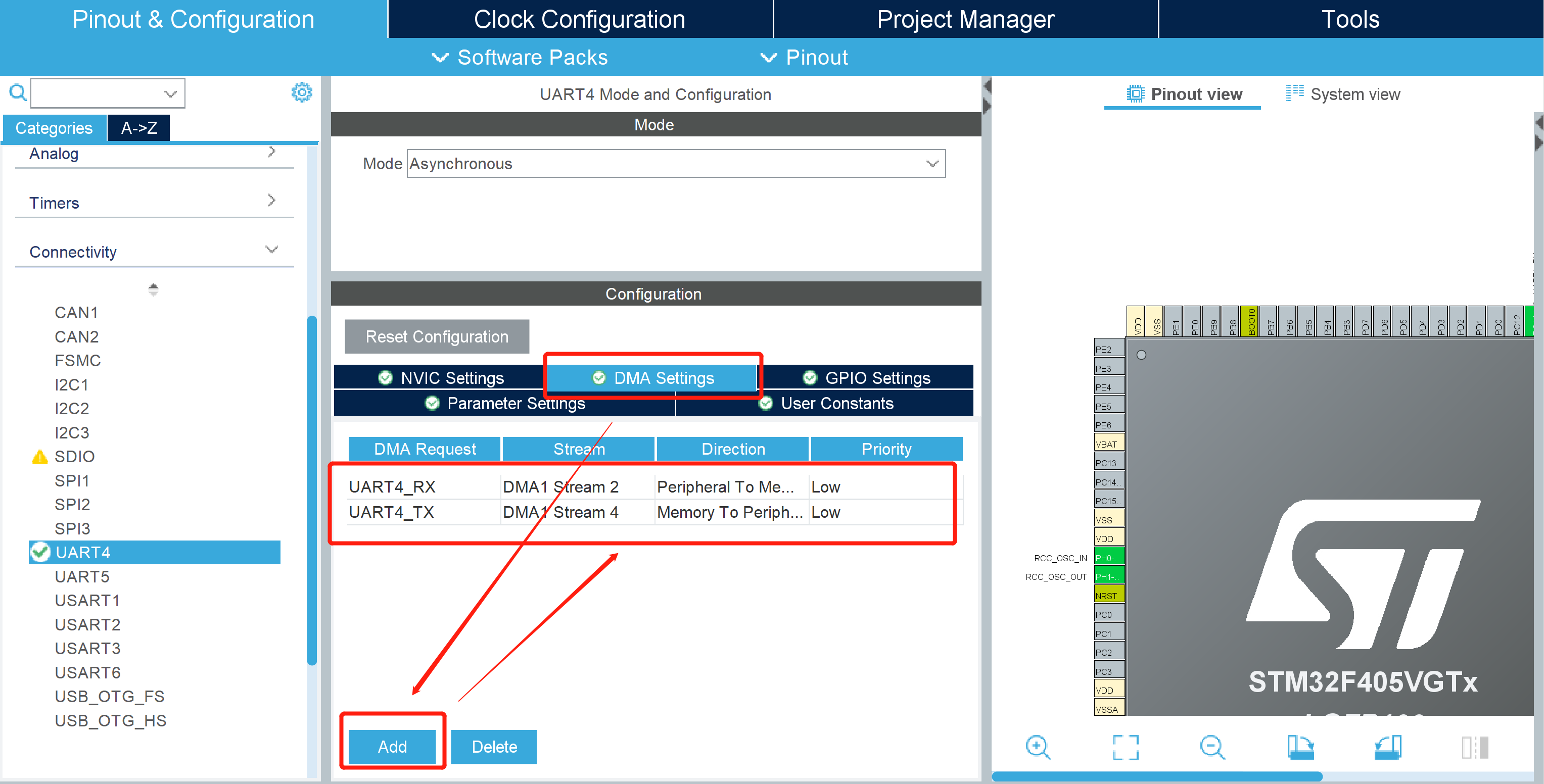 软件STM32cubeIDE下使用STM32F4xx配置uart4+DMA发送数据到串口助手-基础样例_uart4 dma-CSDN博客