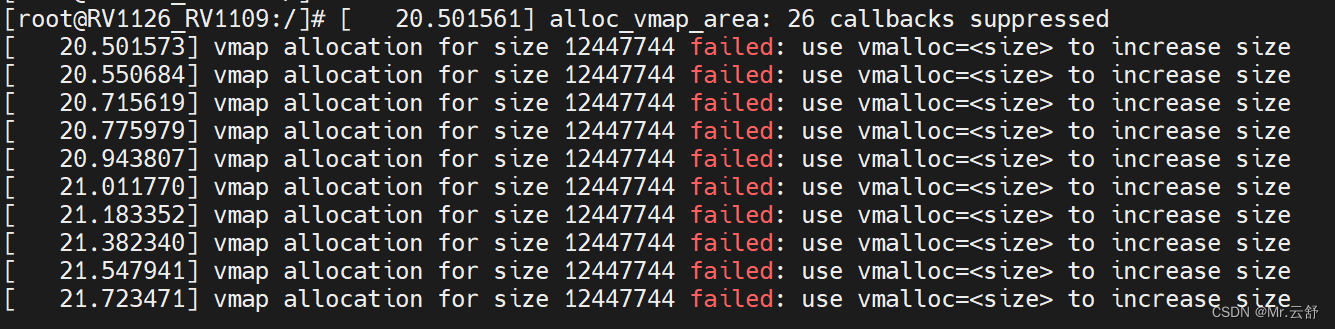 vmap allocation for size 12447744 failed: use vmalloc=＜size＞ to increase size_vmap allocation ...