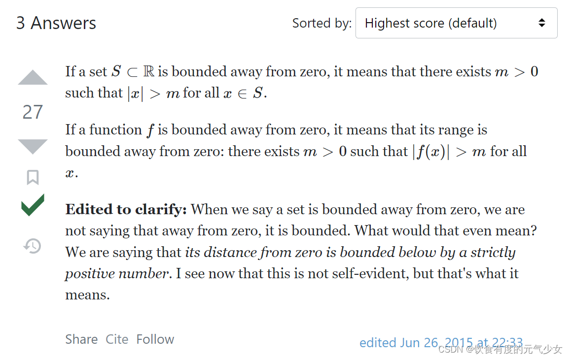 Bounded Away From Zero什么意思？ Csdn博客