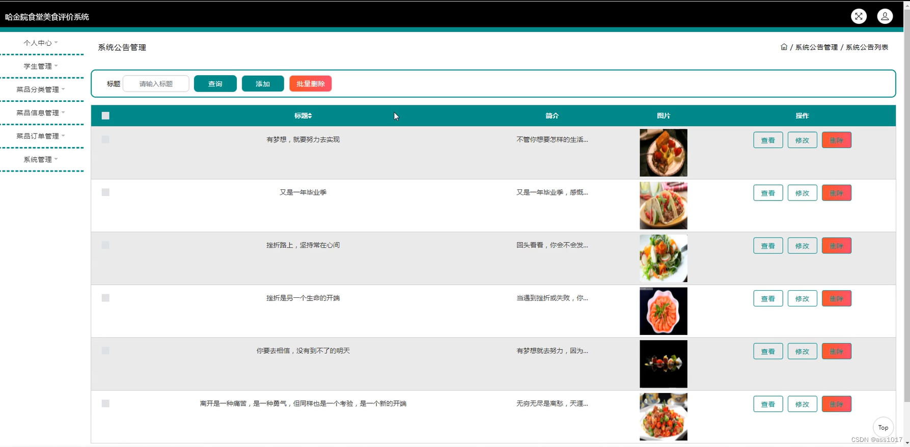 附源码 Javassm计算机毕业设计哈金院食堂美食评价系统vx929源码程序数据库部署 Csdn博客 