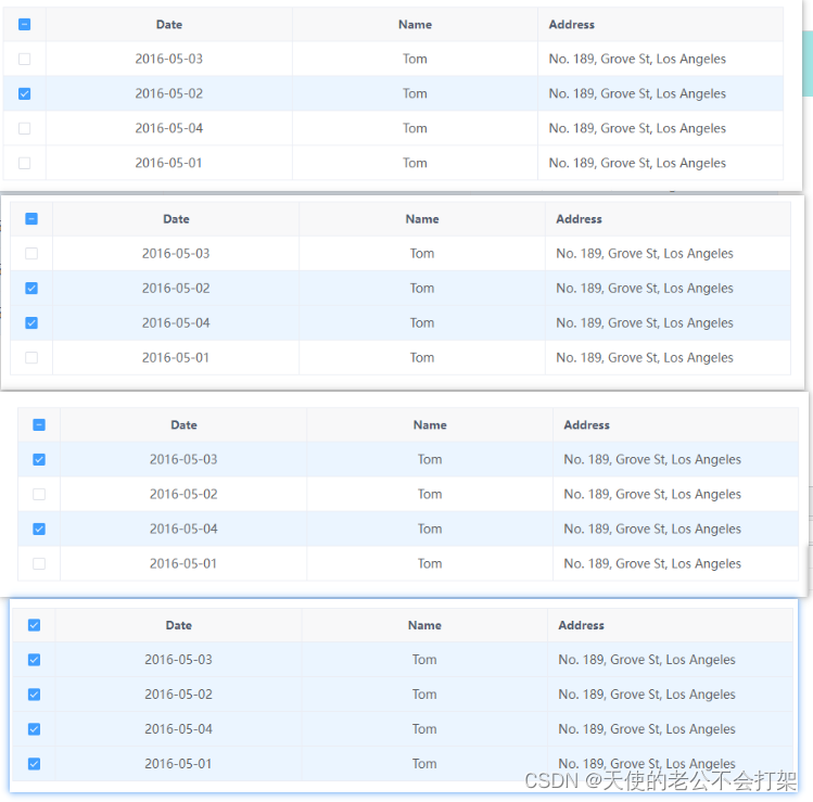 vue3+element-plus表格点击单行或多行都添加上背景颜色_element-plus cell-style 设置背景色-CSDN博客