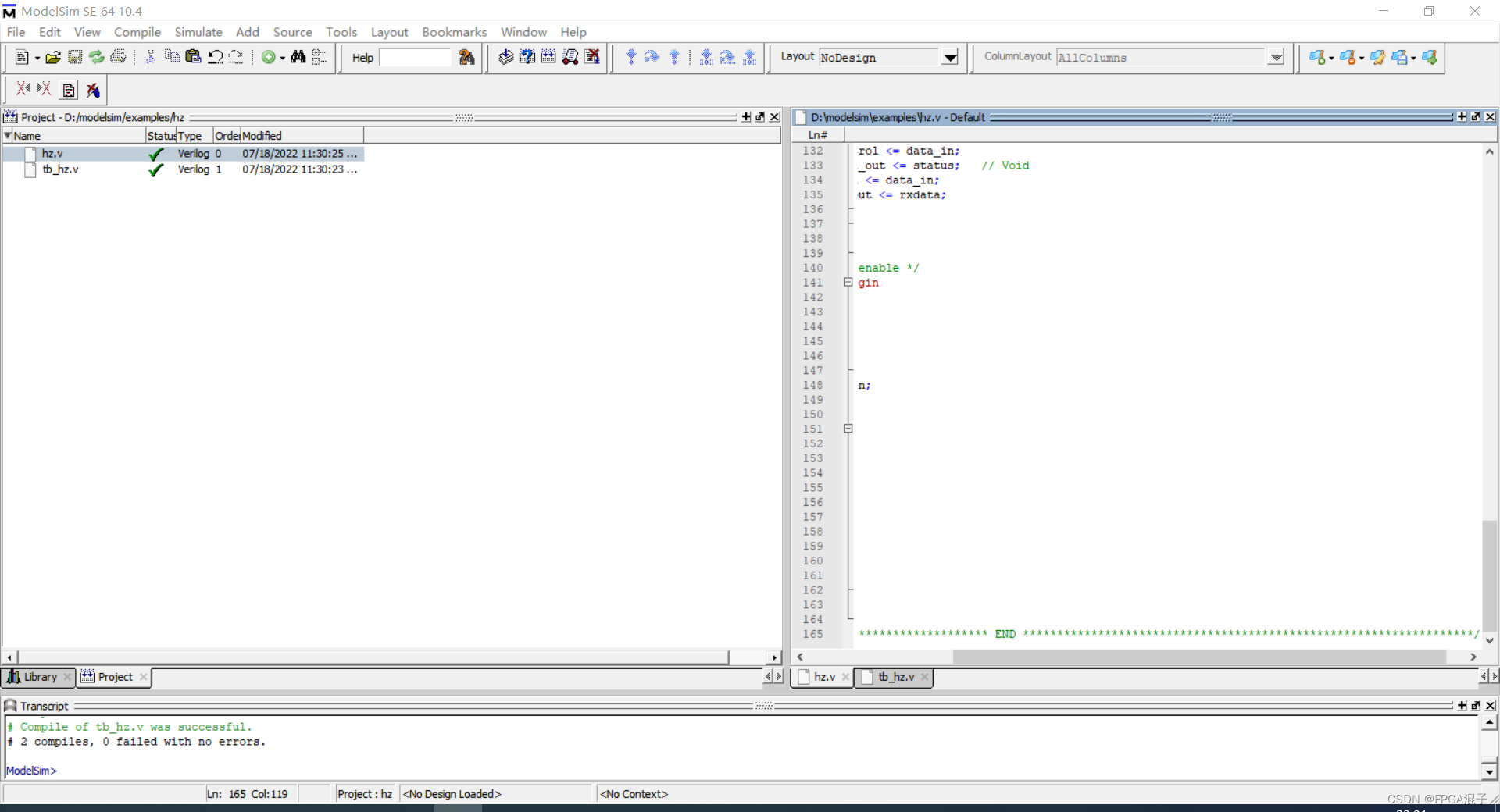 3、Modelsim编辑与运行_modelsim怎么运行-CSDN博客