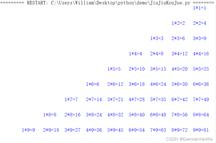 Python——九九乘法表九九乘法表python第一行 Csdn博客 3405