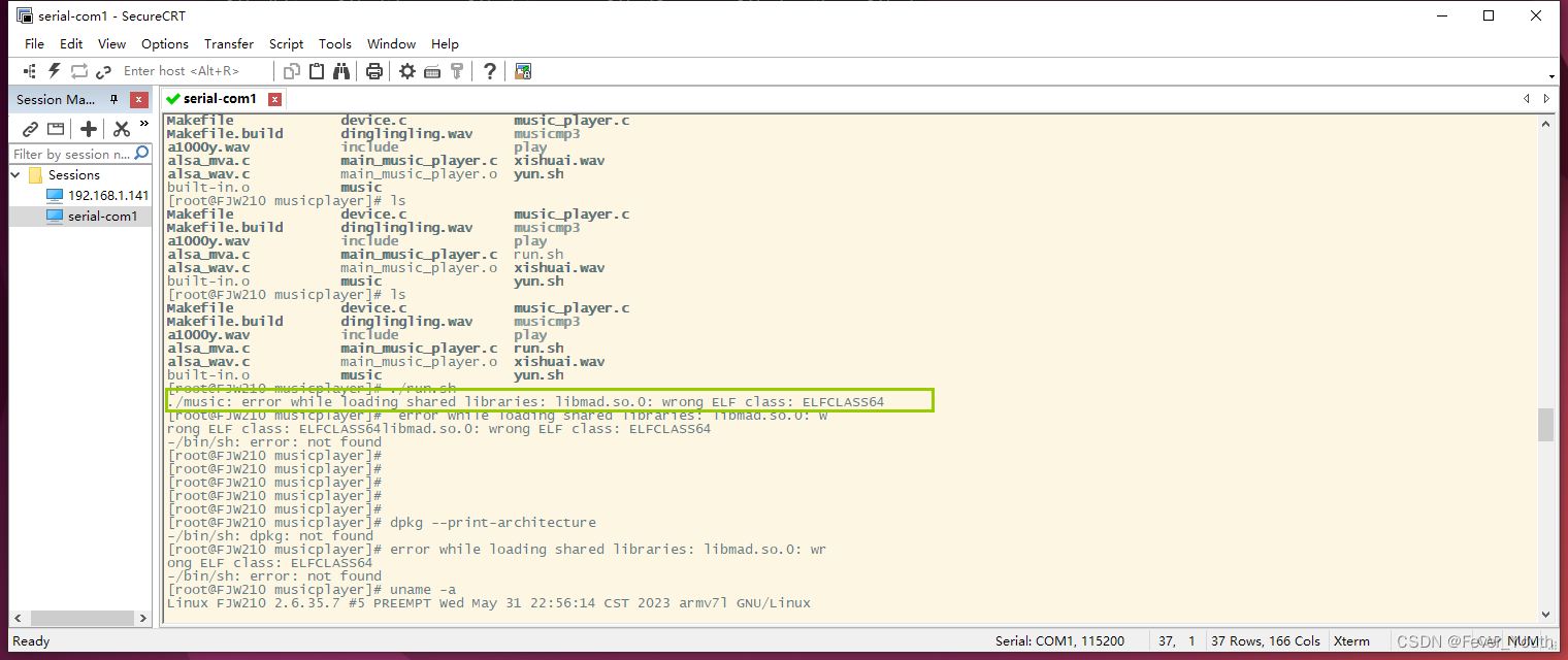 error while loading shared libraries: libmad.so.0: wrong ELF class: ELFCLASS64-CSDN博客