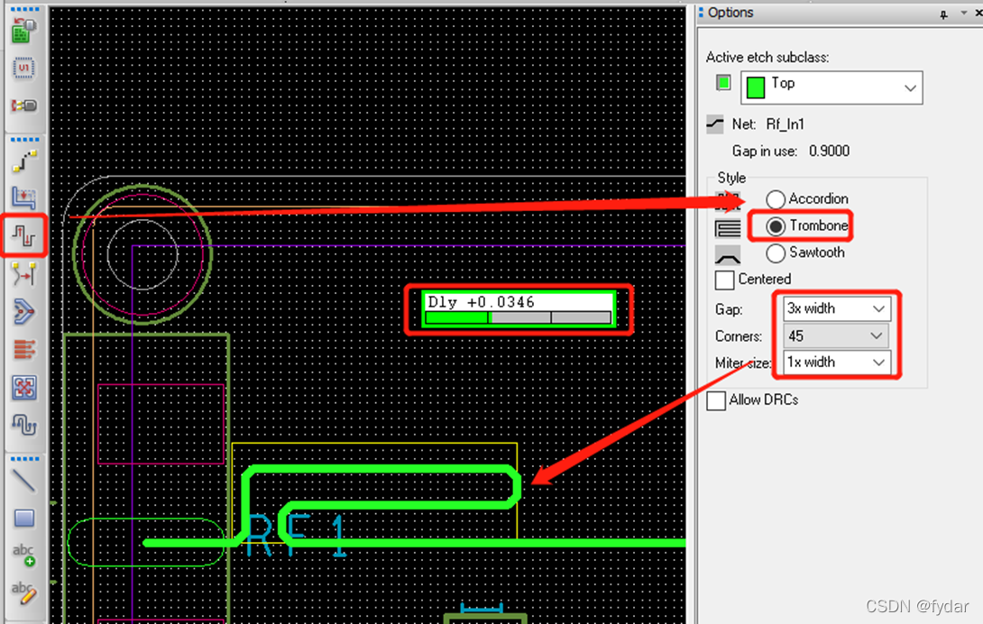 Allegro走等长线设置_total etch length-CSDN博客