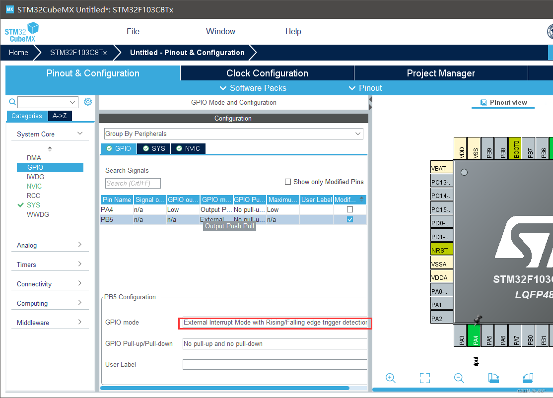 stm32外部中断模式控制灯亮灭_stm32 pb5-CSDN博客