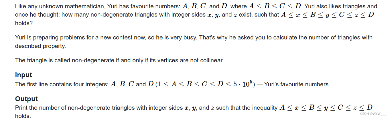 C. Count Triangles(差分记录两个区间中的数相加得到的每个数可以由几种方式得到)-CSDN博客