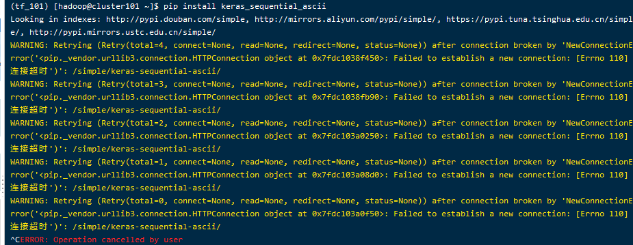 Solve the problem of warning retrying (retry(total=4 connect=none read=none redirect=none status ...