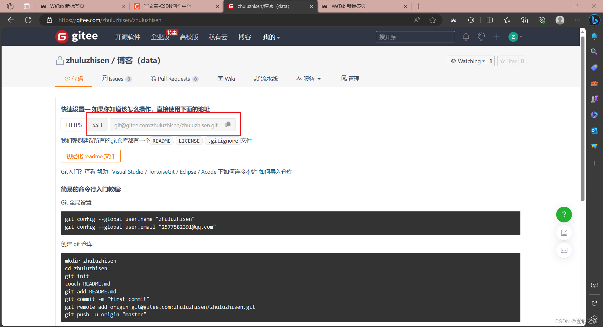 使用Hexo搭建个人博客,代码托管Gitee仓库（Node.js\Git已安装）_代码仓库做个人网站-CSDN博客