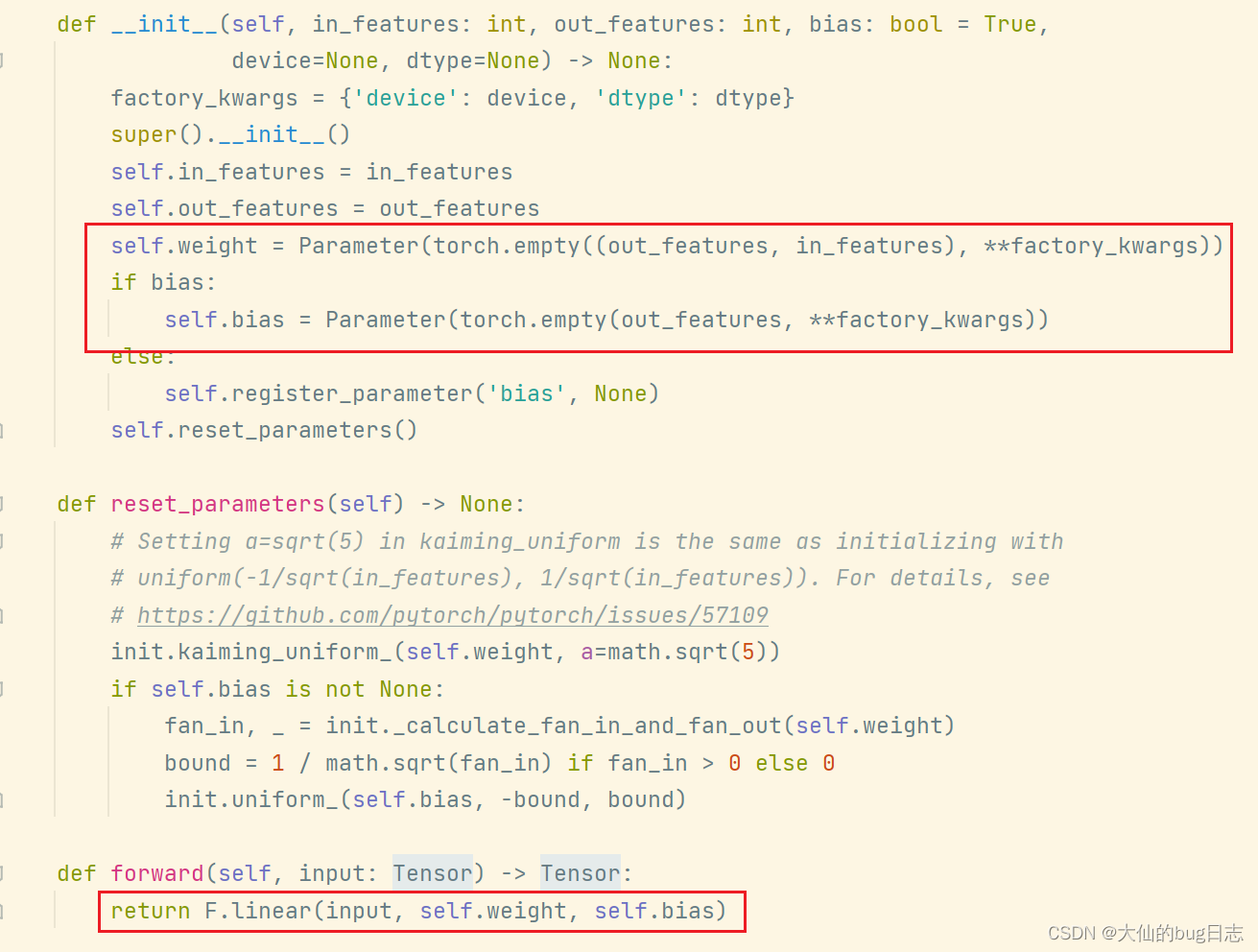手动重新实现Linear()_nn.linear 重写-CSDN博客