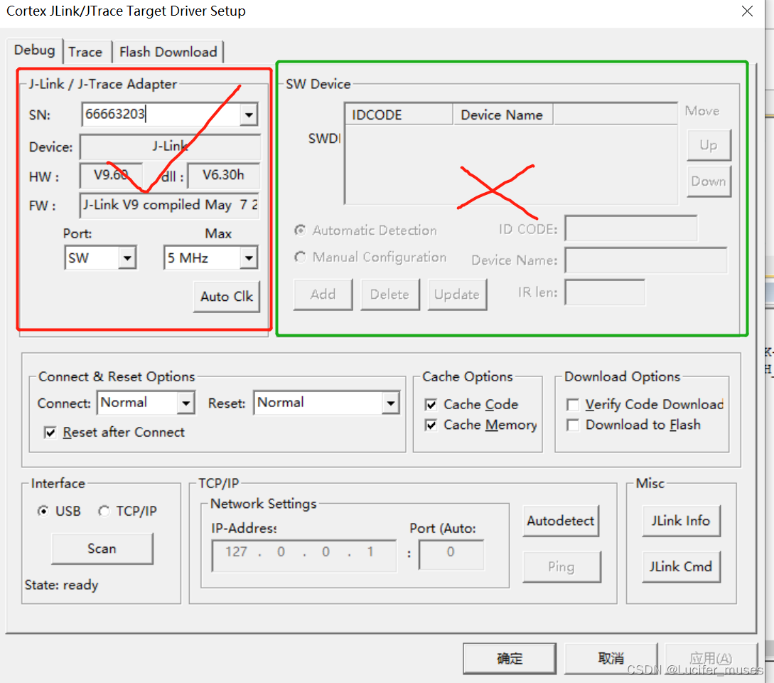 keil MDK连接JTAG下载代码报错No Cortex-M Device found in JTAG chain. Target DLL has been cancelled._keil ...