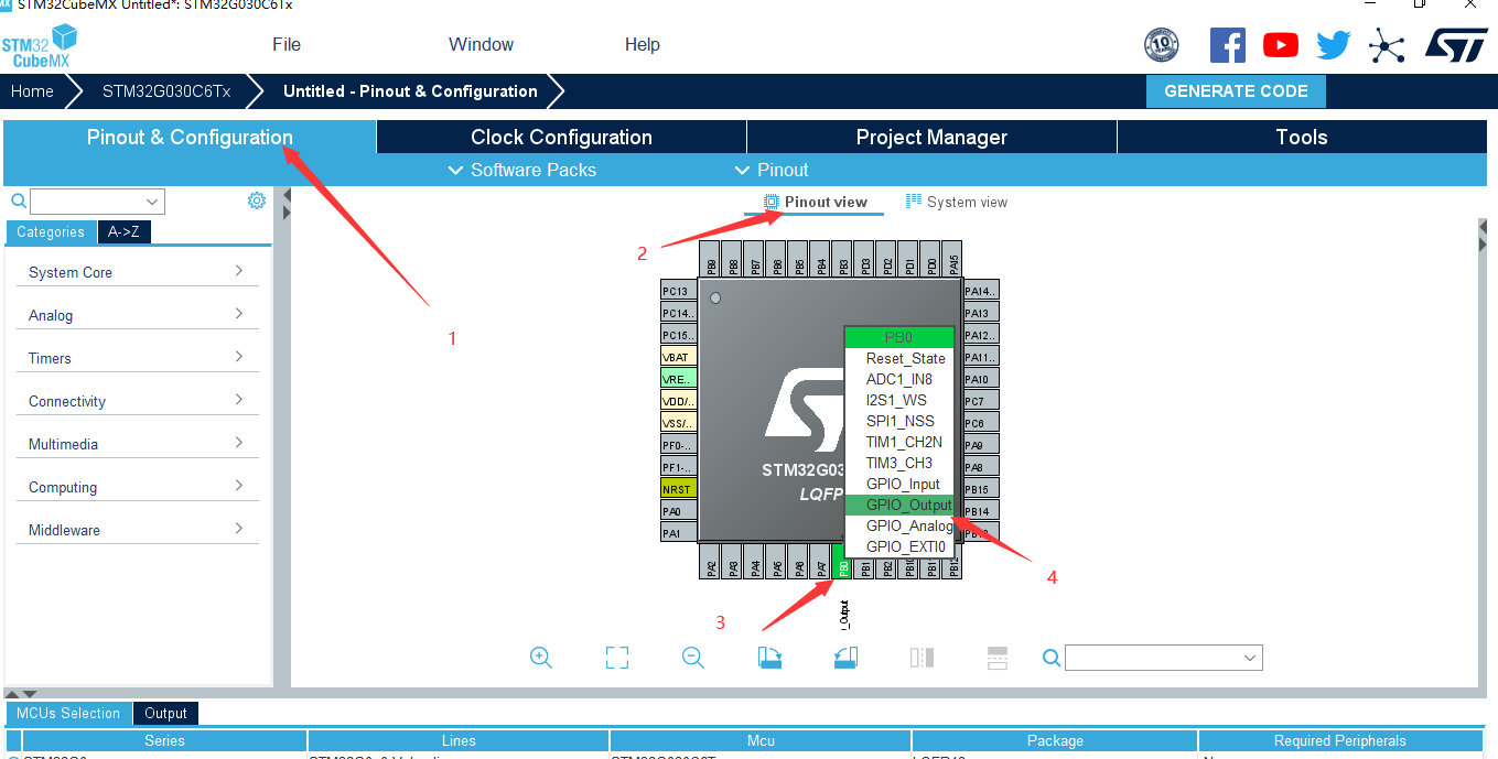 STM32输出控制PB0点亮LED灯_stm32 pb0-CSDN博客
