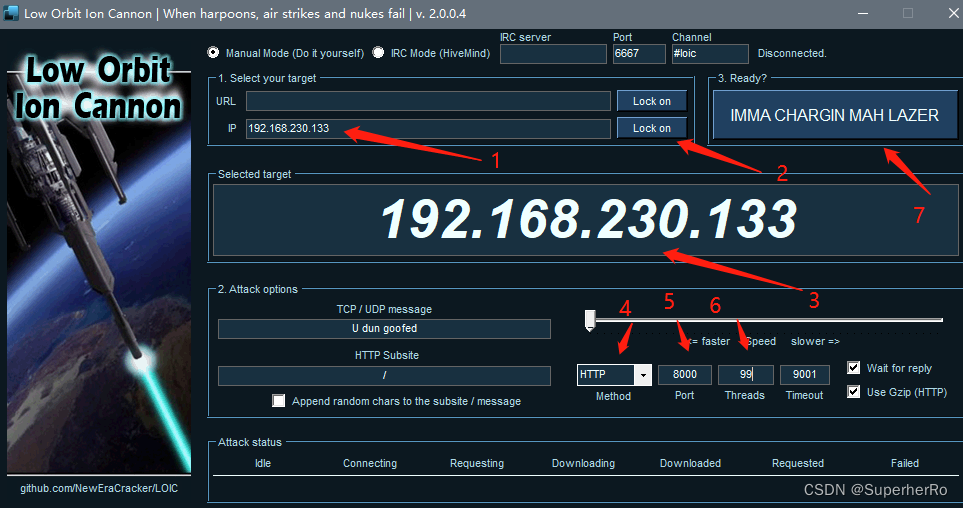 DDOS工具-低轨道离子炮(LOIC)_loic ddos-CSDN博客