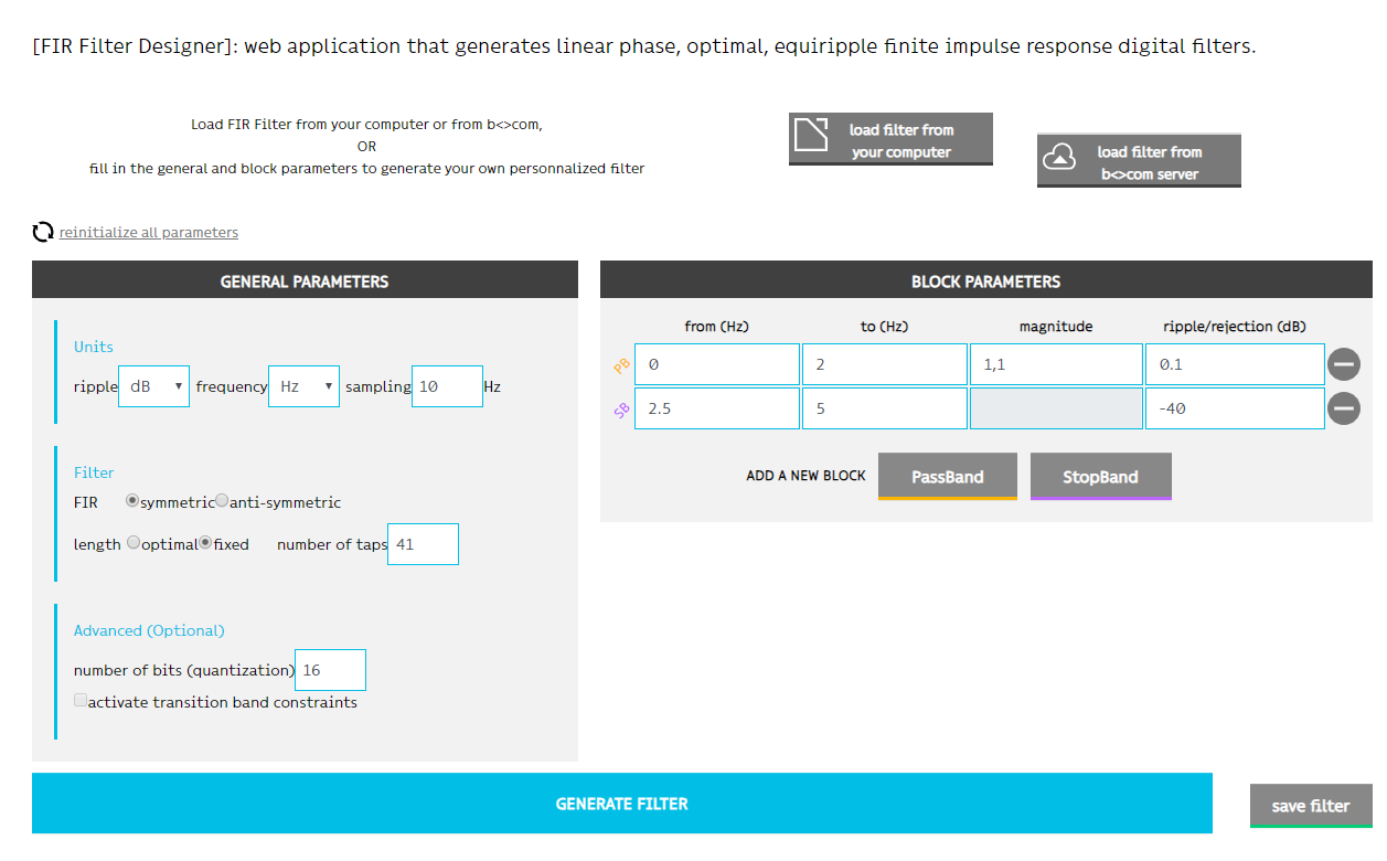 FIR 滤波器设计软件_filter hose-CSDN博客