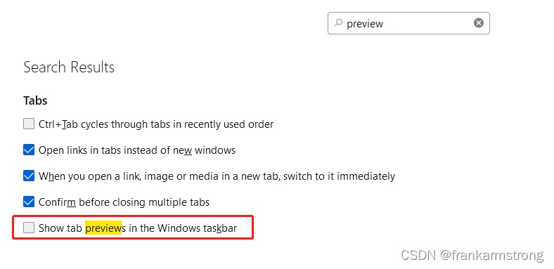 Firefox火狐 unclick “show tab previews in the Windows taskbar“_火狐 on unclick-CSDN博客