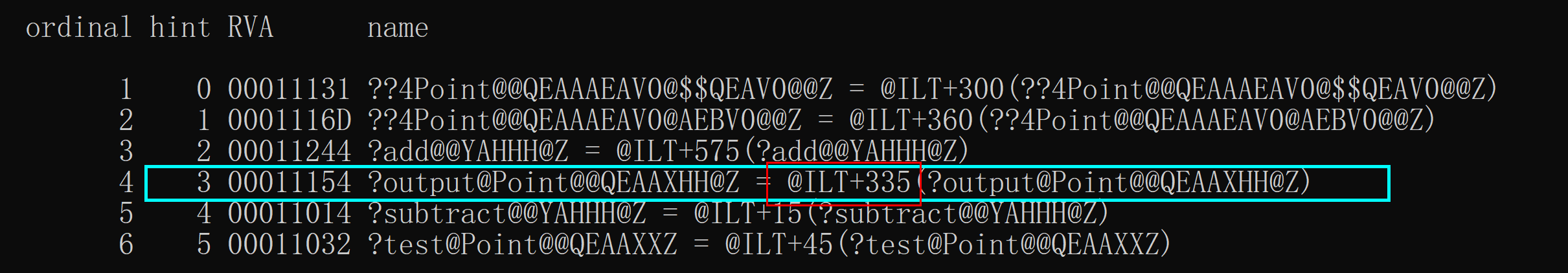 使用dumpbin查看动态链接库有 函数名=@ILT+数字(函数名)-CSDN博客