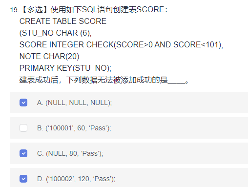 华为云sql工程师评测答题[青铜+白银]_insert into table2 select * from table1的作用是()。atab-CSDN博客