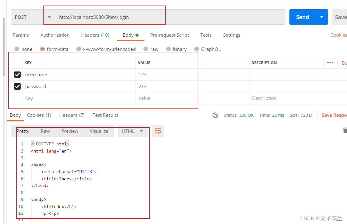 springboot+Shiro快速入门：简洁版（快速搭建示例）_shiro快速搭建_无子花生的博客-CSDN博客
