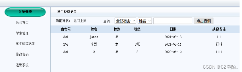基于springboot宿舍管理系统（包含数据库源代码，系统参考文档，完美运行，可远程调试）宿舍管理前端页面图片 Csdn博客