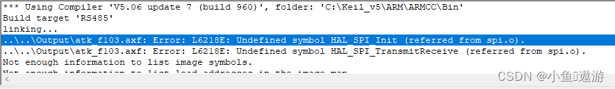 HAL库移植SPI程序出现报错..\..\Output\atk_f103.axf: Error: L6218E: Undefined symbol HAL_SPI_Ini-CSDN博客
