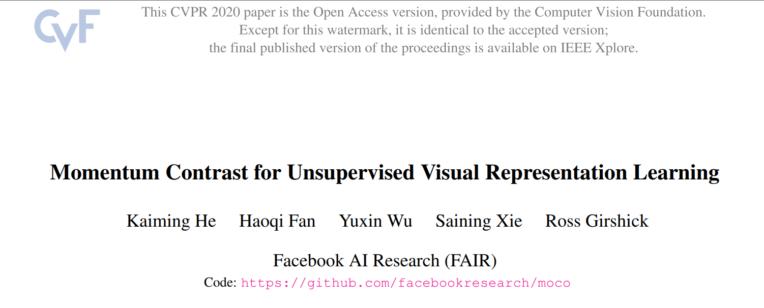 MoCo v1 论文阅读笔记_读取moco v1数据集-CSDN博客