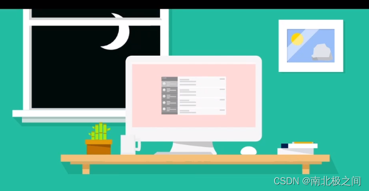 【web前端特效源码】使用html5 Css3制作一个会动的电脑桌面 昼夜变化动画效果~~适合初学者~超简单~ 前端开发 电脑动态桌面用代码
