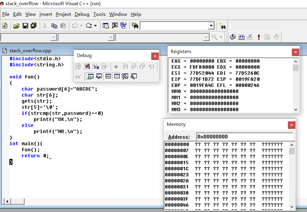 VC6++如何打开寄存器、Memory等_vc++看寄存器-CSDN博客