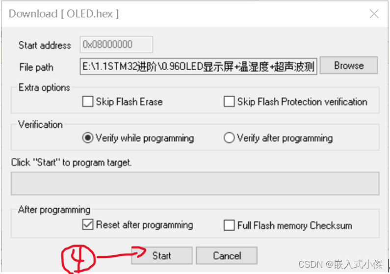 Flash Timeout Reset The Target And Try It Again 报错解决方案 Stm32 St Link Utility下载程序操作 Flash Timeout
