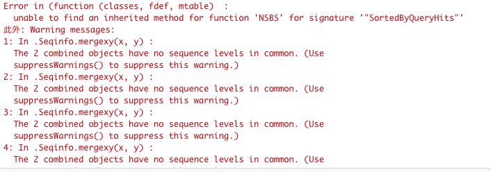 chipseeker注释出现Error in (function (classes, fdef, mtable) : unable to find an inherited method fo ...