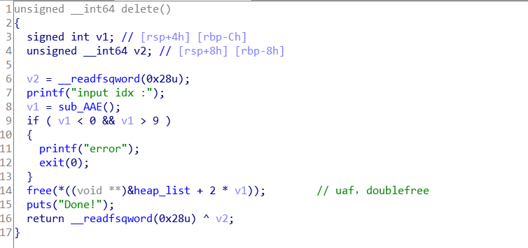 de1ctf_2019_weapon（IO_leak,doublefree）-CSDN博客