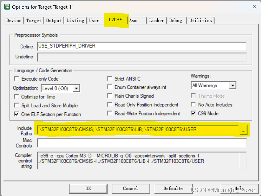 【STM32】学习笔记：STM32F10X在Keil5下新建工程模板-CSDN博客