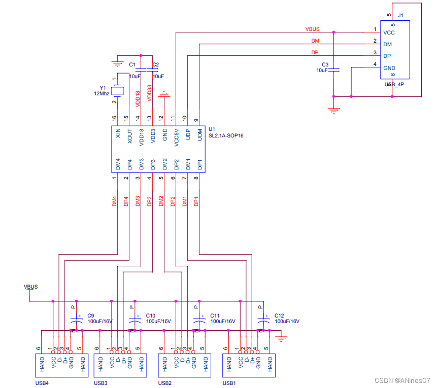 高集成度,高性能,低功耗的 USB2.0 集线器主控芯片SL2.1A-CSDN博客